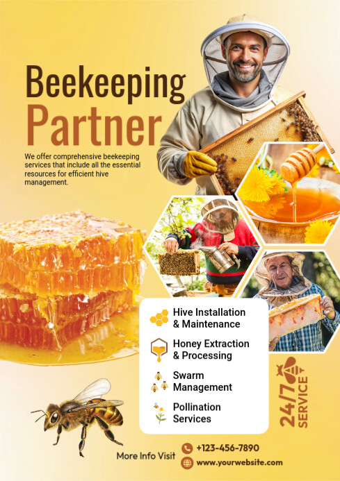 Beekeeping Partner Flyer Template | PosterMyWall