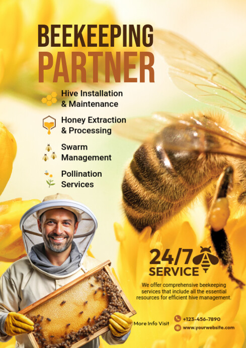 Beekeeping Partner Flyer Template | PosterMyWall