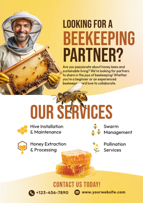 Copy of Beekeeping Service Flyer | PosterMyWall