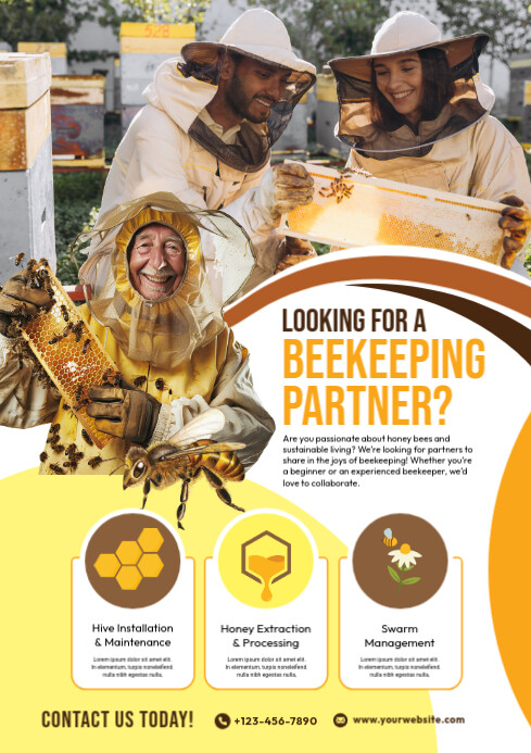 Beekeeping Service Flyer Template | PosterMyWall