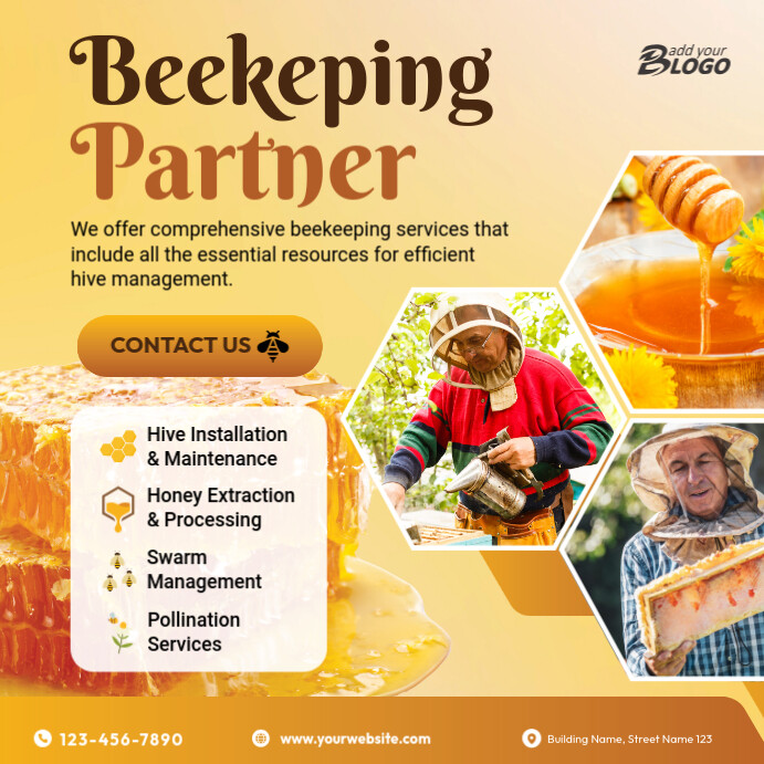 Copia de Beekeeping Services Instagram Post | PosterMyWall