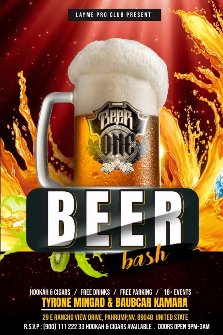 Beer Bash Celebration Template | PosterMyWall