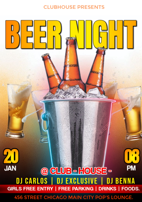 beer bash night club posters Template | PosterMyWall