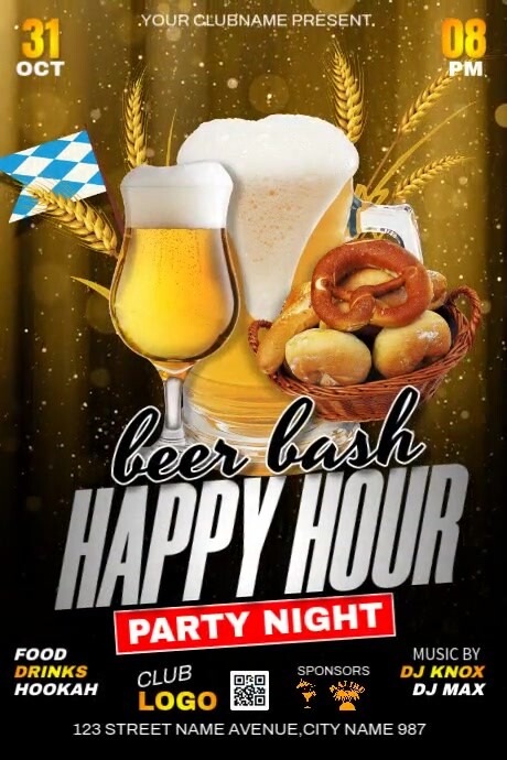 Beer Bash Party Night Template | PosterMyWall