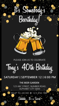 Beer Birthday Invitation Template | PosterMyWall