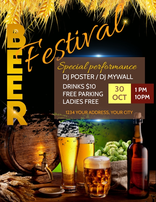 Plantilla de Beer Festival Flyer Template | PosterMyWall