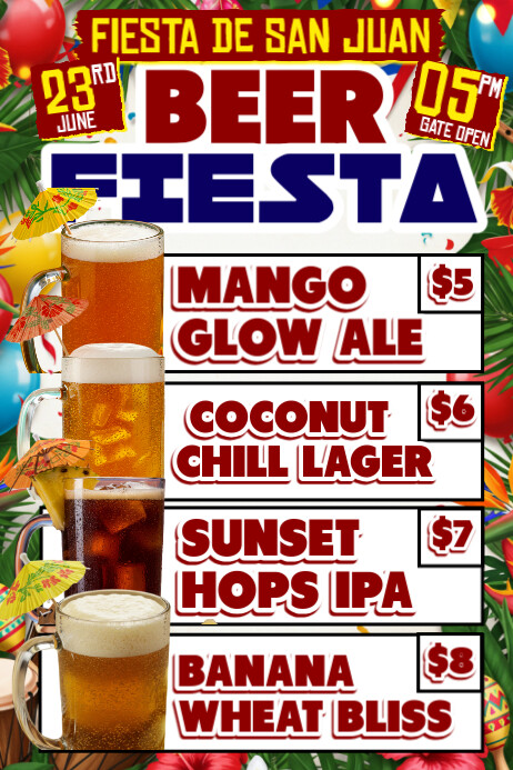 Copy of Beer Fiesta: Fiesta De San Juan | PosterMyWall