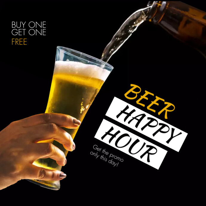 BEER HAPPY HOUr BAR TEMPLATE | PosterMyWall
