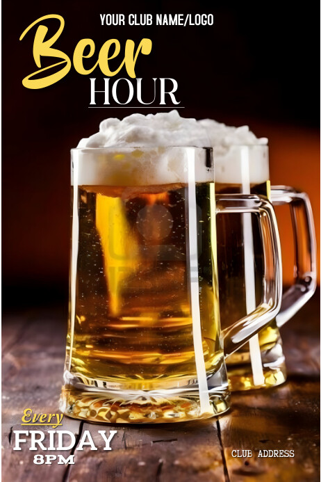 Copy of Beer Happy Hour Weekend Bar Party | PosterMyWall