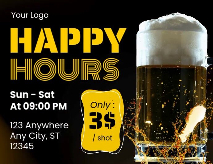 Beer Happy Hours Template | PosterMyWall