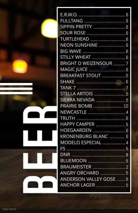 Modèle BEER list featured menu | PosterMyWall