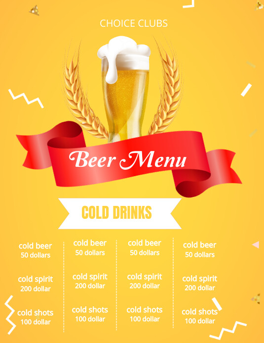 beer menu Template | PosterMyWall