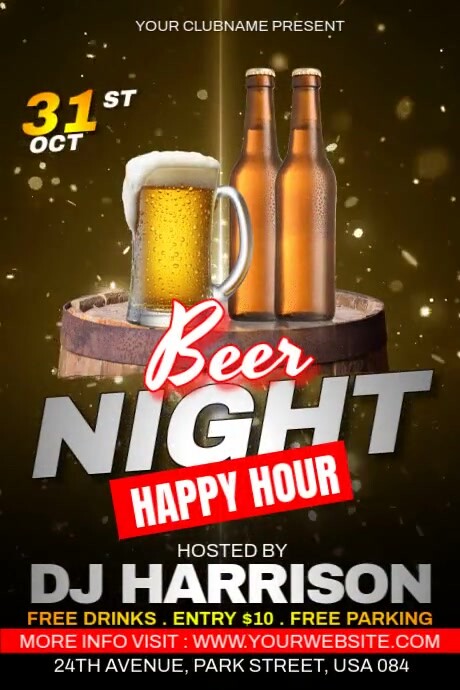 Beer Night Ads Template | PosterMyWall