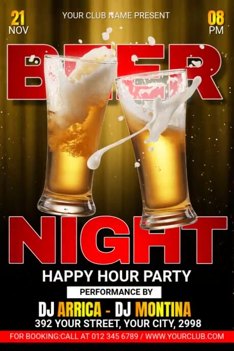Beer Night Ads Template | PosterMyWall