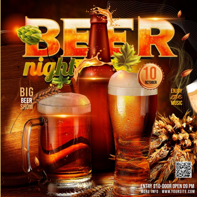 BEER NIGHT Template | PosterMyWall