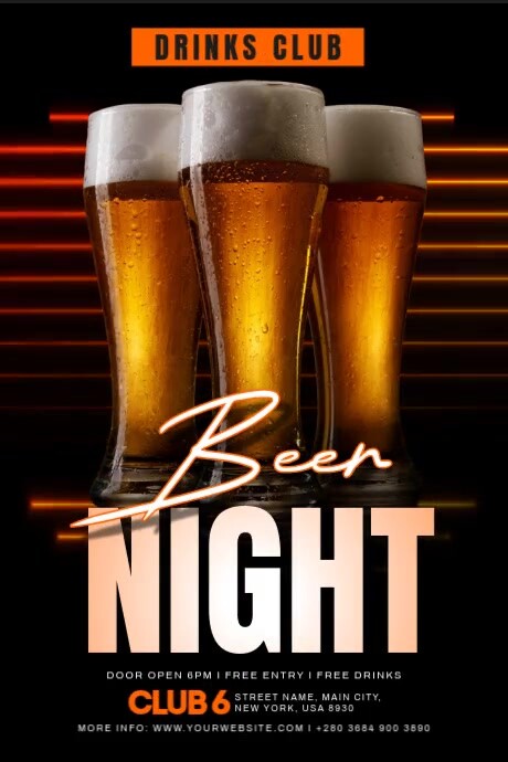 Plantilla de Beer Night | PosterMyWall