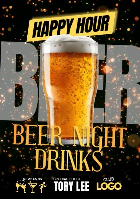 Plantilla de Beer Night Drinks | PosterMyWall