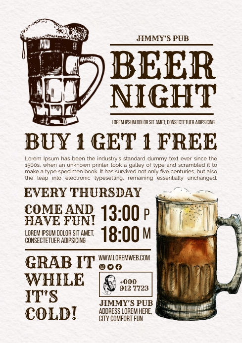 Beer Night Event Template | PosterMyWall