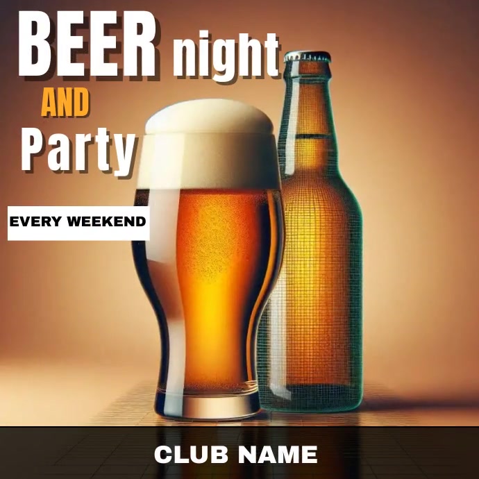 Beer Night Party Template | PosterMyWall