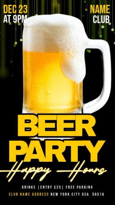 Beer Night Party Template | PosterMyWall