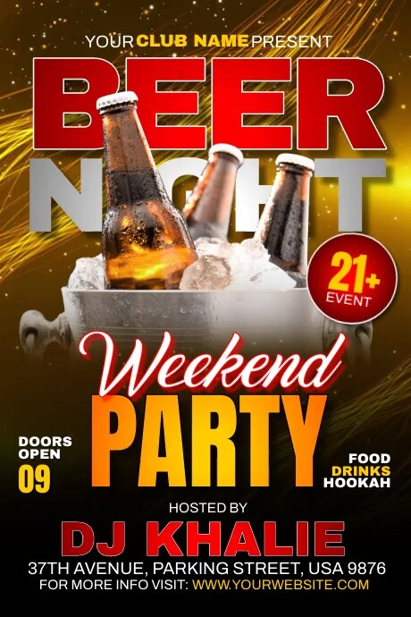 Beer Night Party Template | PosterMyWall
