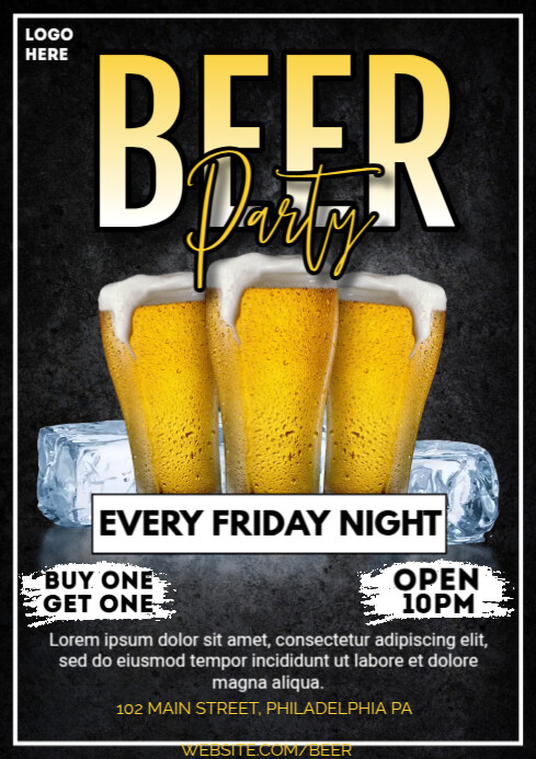 Beer Night Party Template | PosterMyWall