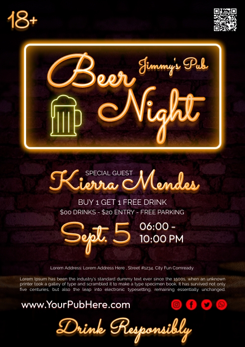 Beer Night Party Event Template | PosterMyWall