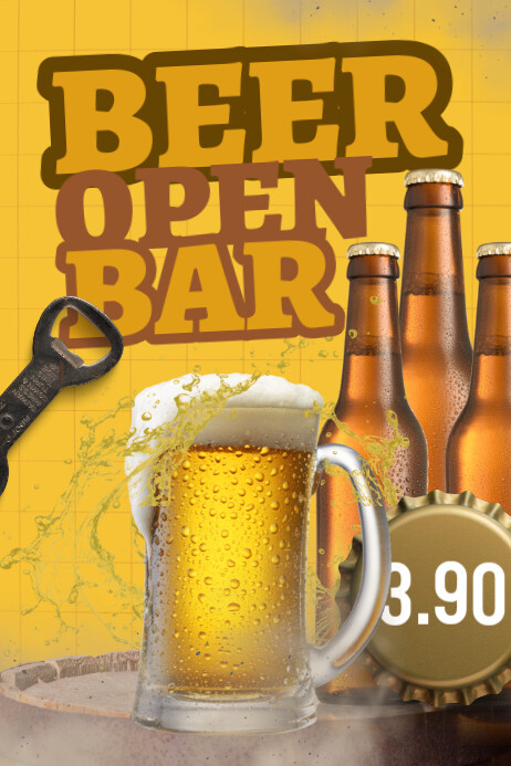 BEER OPEN BAR Template | PosterMyWall