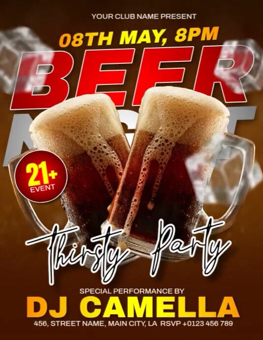 Beer Party Ads Template | PosterMyWall