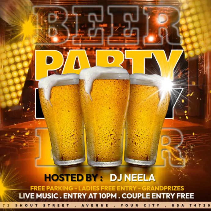 Beer Party Ads Template | PosterMyWall