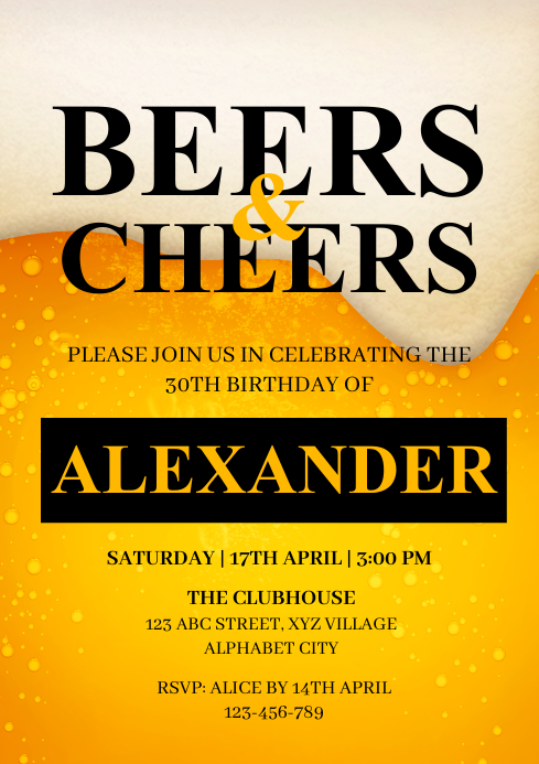 Beer Party Invitation Template | PosterMyWall