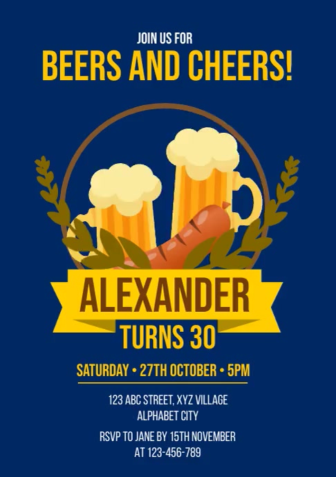 Beer Party Invitation Template | PosterMyWall