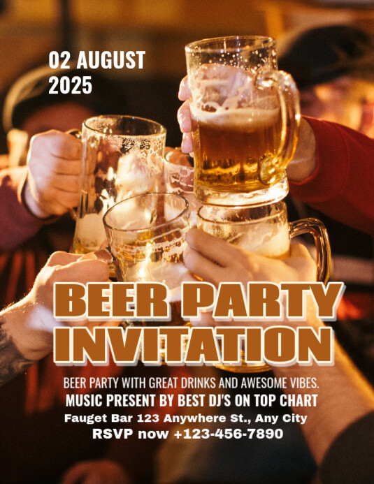 Modèle Beer Party Invitation | PosterMyWall