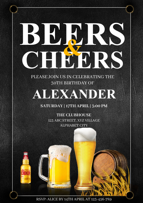 Beer Party Invitation Template | PosterMyWall