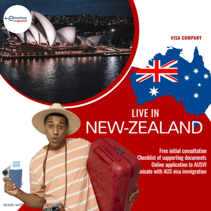 White and Blue Australian Student Visa Post | PosterMyWall