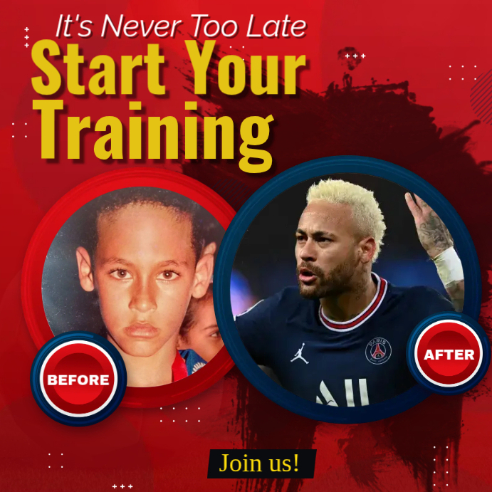 Plantilla de Before & After Start Your Training Instagram | PosterMyWall