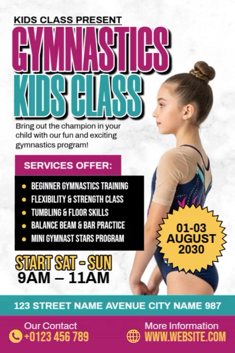 Beginner Gymnastics Kids Class Template | PosterMyWall