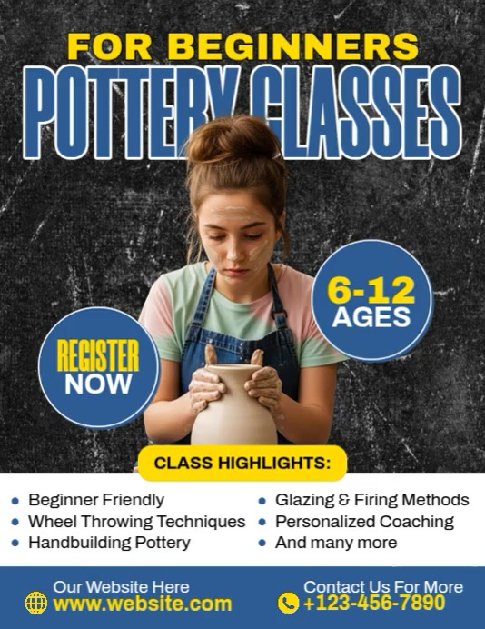 Beginner Pottery Class Template | PosterMyWall