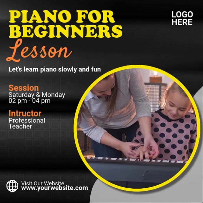 Beginners Piano Lesson Template | PosterMyWall