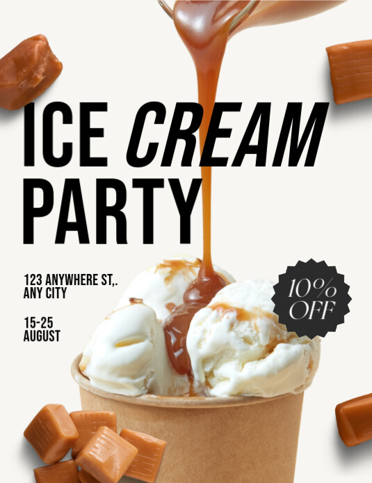 Beige and Black Modern Ice Cream Promo Sale Instagram Post Template ...