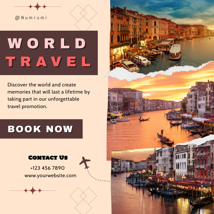 Copy of Beige And Dark Brown Minimalist Travel Promot | PosterMyWall