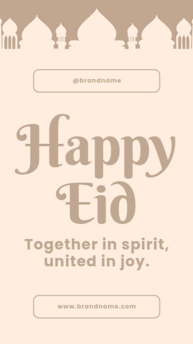 Beige Brown Typographic Elegant Eid Vibes Eid Mubarak Happy Eid Islamic Greeting Instagram Story ...
