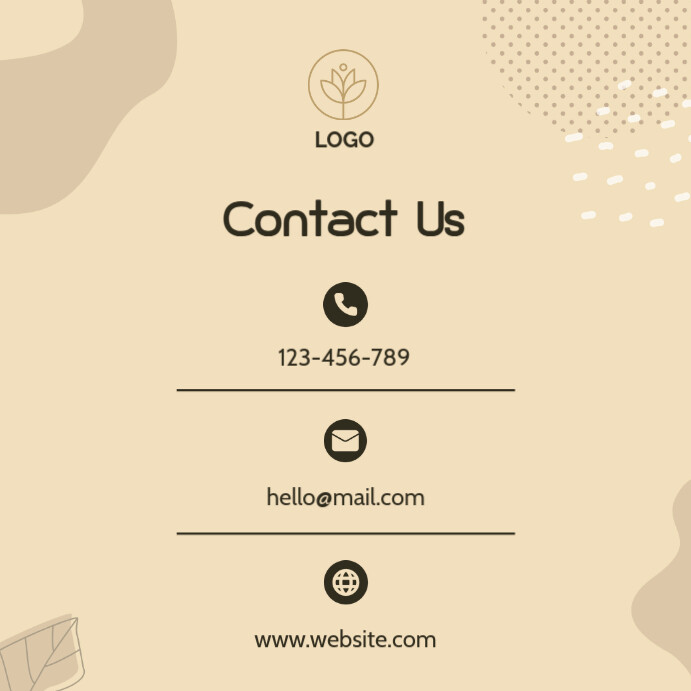 Copy of Beige Dynamic Contact Us Instagram Post (Portrait) | PosterMyWall