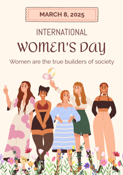 Copy of Beige Illustrative International Women’s Day A5 | PosterMyWall