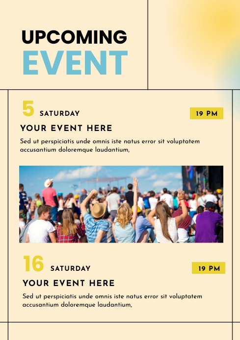 Beige Minimalist Upcoming Event Schedule Template | PosterMyWall
