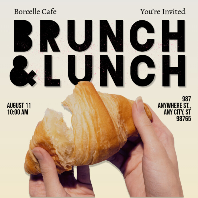 Beige Modern Cafe Brunch Event Flyer Business Instagram Post Template ...