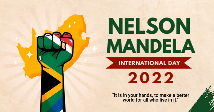 Beige Nelson Mandela Day Facebook Post Template | PosterMyWall