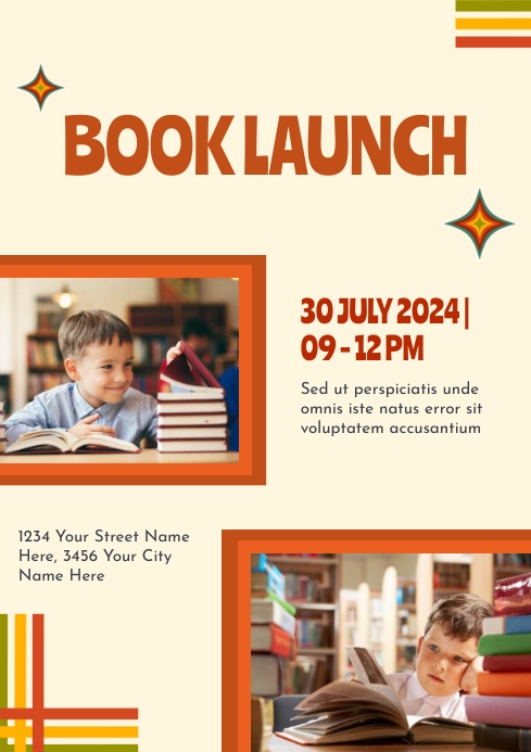 Beige Retro Book Launch Event Advertisement Template | PosterMyWall