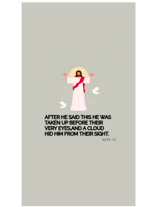 Modèle Beige Simple Illustrative Jesus Ascension Bible Verse Christian ...