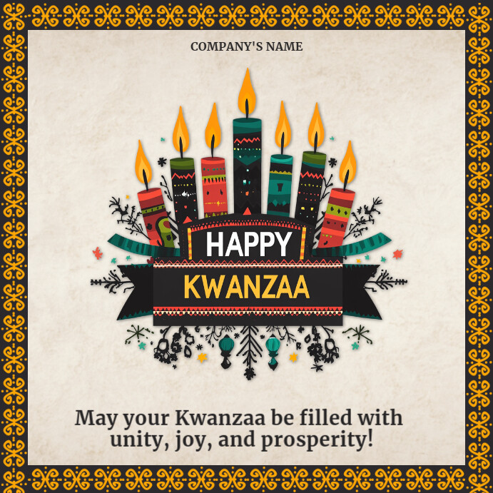 Plantilla de Beige Vintage Kwanzaa Greeting Card Instagram Post ...